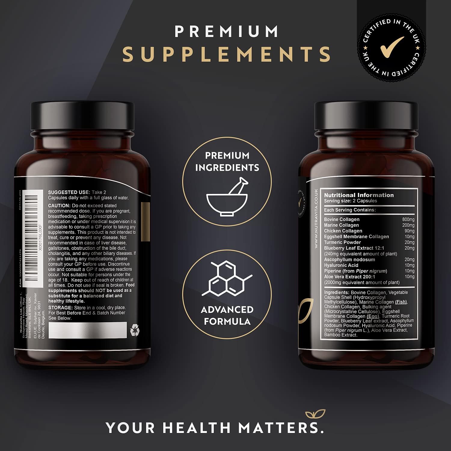 Nutravita Premium Multi Collagen Protein Capsules Indonesia | Ubuy